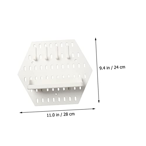 Zerodeko 3 pcs Storage Rack Small Storage Shelves Wall Mounted Shelf White Storage Shelves White Hanging Shelves Plastic pegboard Wall Shelves Pegboard Wall Ledges Wall Shelf Wall Rack Tool
