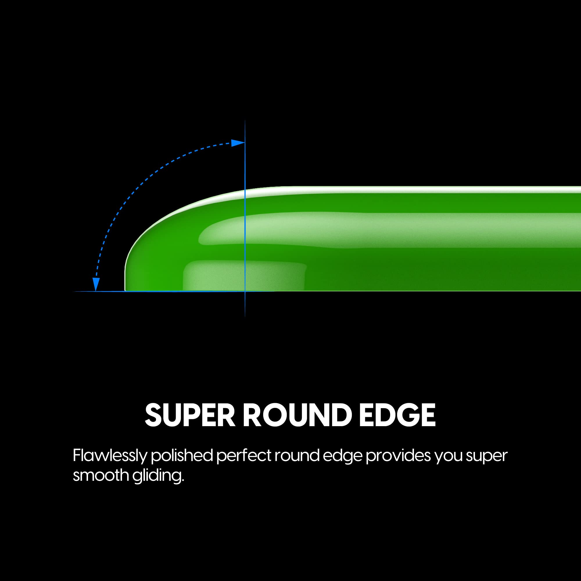 Superglide1 - Super Smooth Polished Surface Mouse Feet/Skates Made with Ultra Strong Flawless Glass Super Fast Smooth and Durable Sole for Razer Basilisk Ultimate [Green]