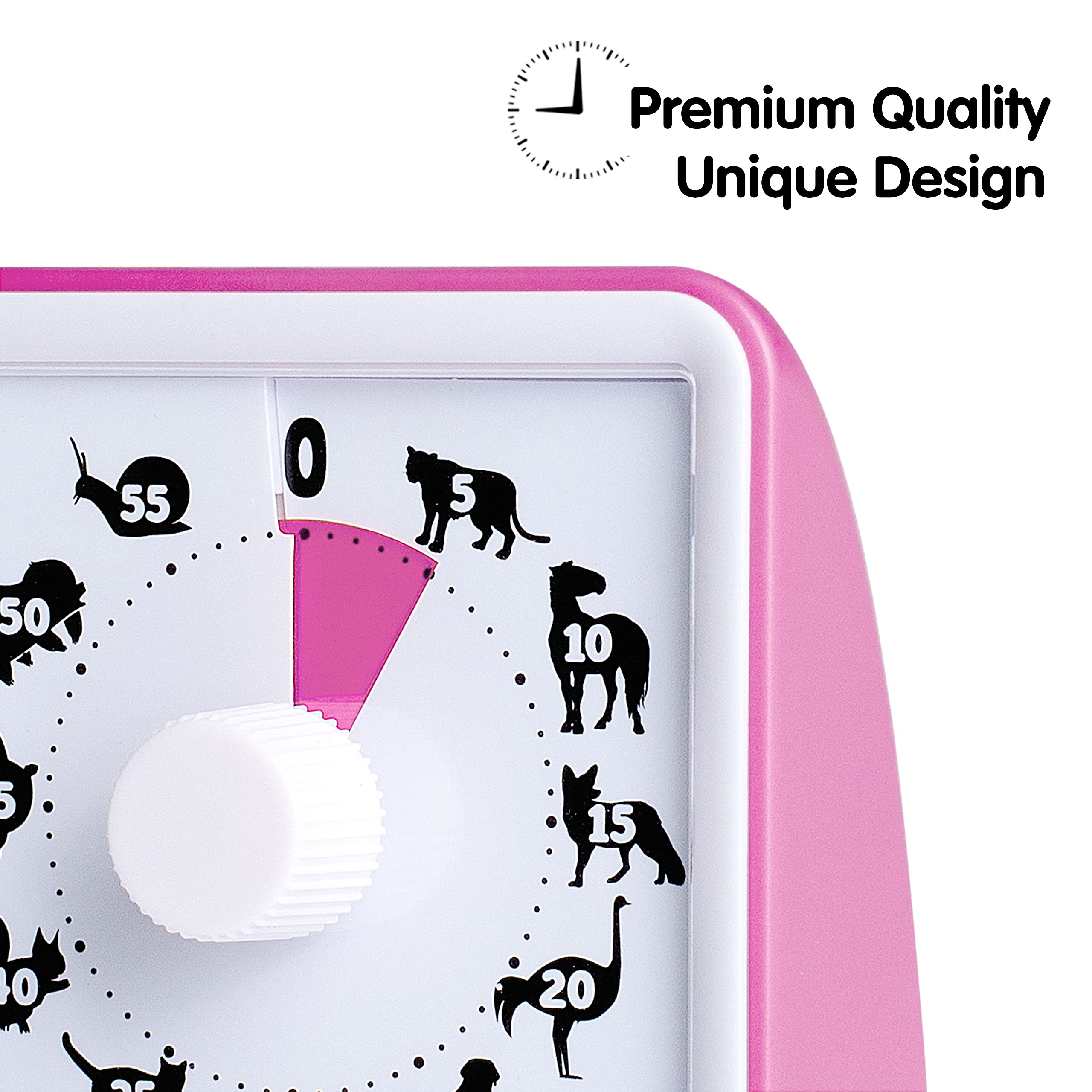 TWENTY5 SEVEN Countdown Timer 3 inch; 60 Minute 1 Hour Visual Timer - Classroom Teaching Tool Office Meeting, Countdown Clock for Kids Exam Time Management - Pink