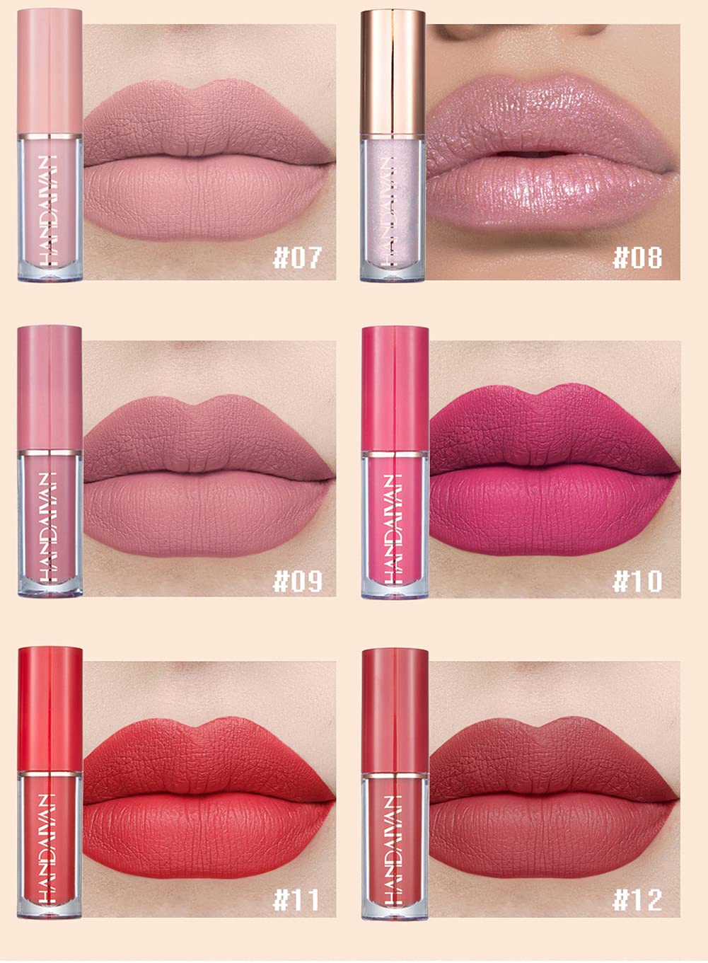 Petansy 12 Colors Matte Lipstick Set Liquid Lipstick Kit Long Lasting Waterproof Lip Gloss Set with Gift Box