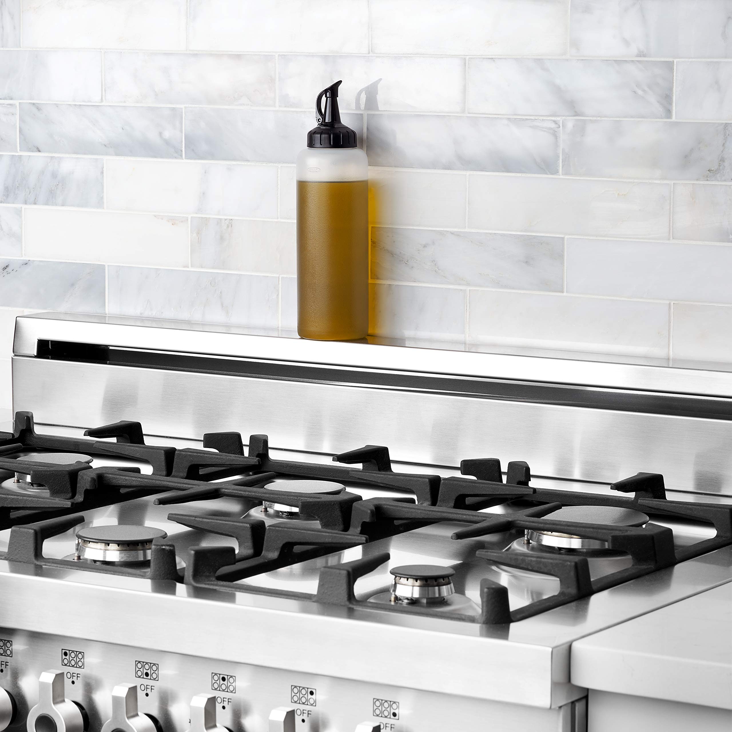 OXO Good Grips 12 oz Precision Pour Glass Oil Dispenser & Good Grips Chef’s Squeeze Bottle, 16.0z