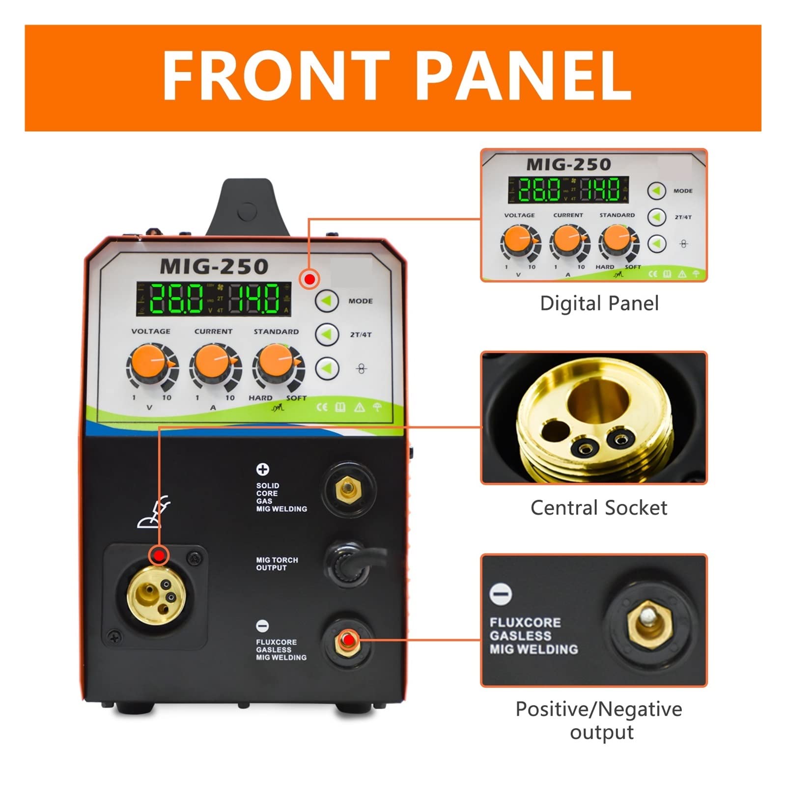 RADNA Portable Home Beginner Lightweight Welder Semi-Automatic Welding Machine MIG-250 3 in 1Tig Mig Mini Welding Inverter Machine Welder (Color : MIG250wire tig Torch)