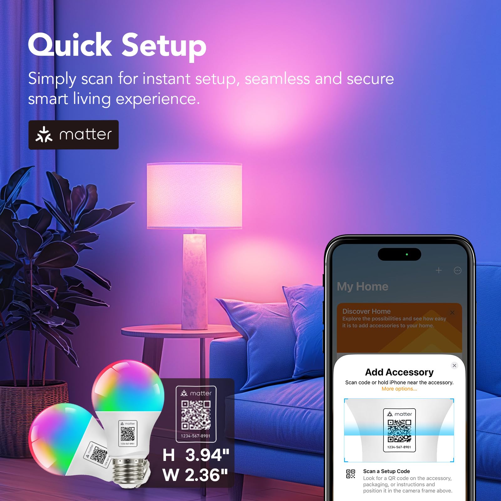 OREiN Dimmable LED Light Bulb, 15W LED Bulbs with E26 Standard Base, 100W Equivalent, 1600 Lumen CRI80+ Light Bulbs, 5000K Daylight, 15000 Hrs, 6 Pack