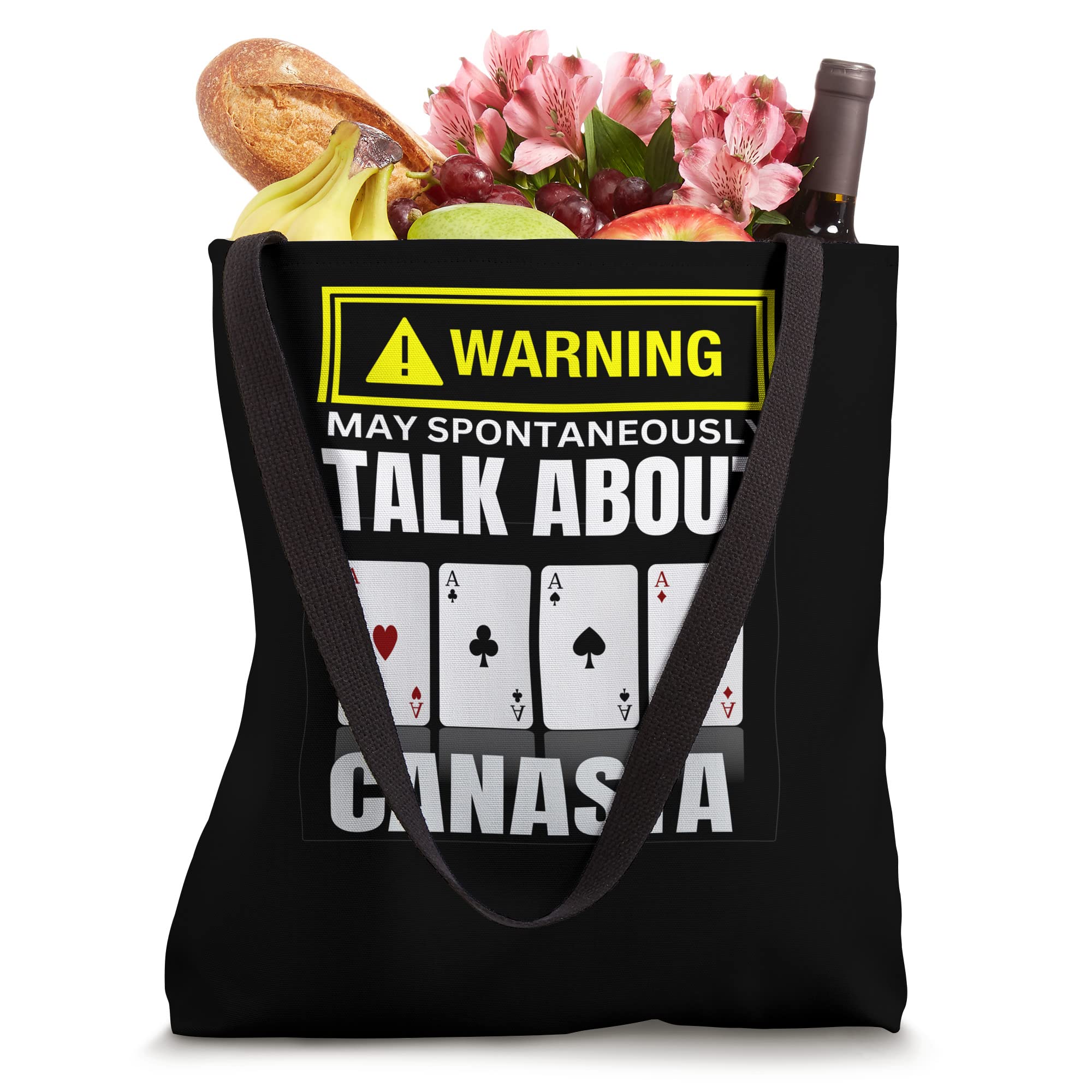 Warning May Spontaneously Talk About Canasta-Card Game Tote Bag