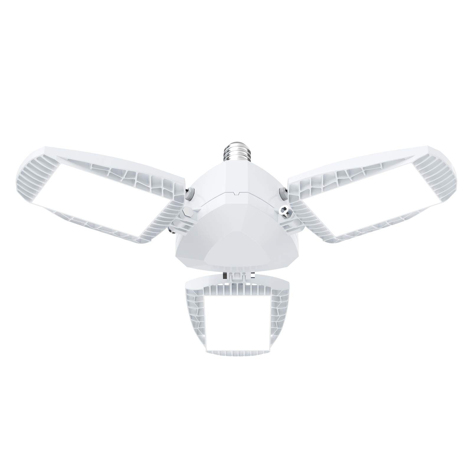 Onforu 100W LED Garage Light, 11000LM Deformable Led Garage Ceiling Lights, E26 Screw in Triple LED Light for Garage with Three Leaf, 5000K Daylight, for Basement, Workshop, Warehouse