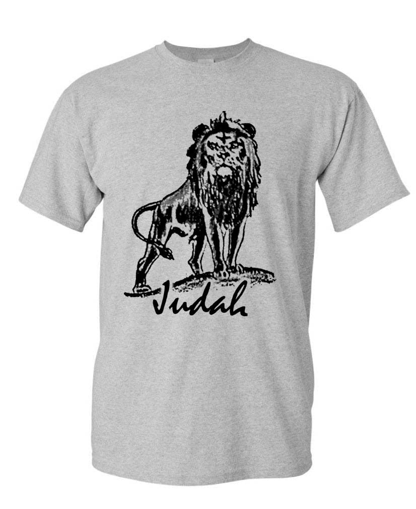 LION of JUDAH - christian jesus christ god Tee Shirt T-Shirt, M, Ash