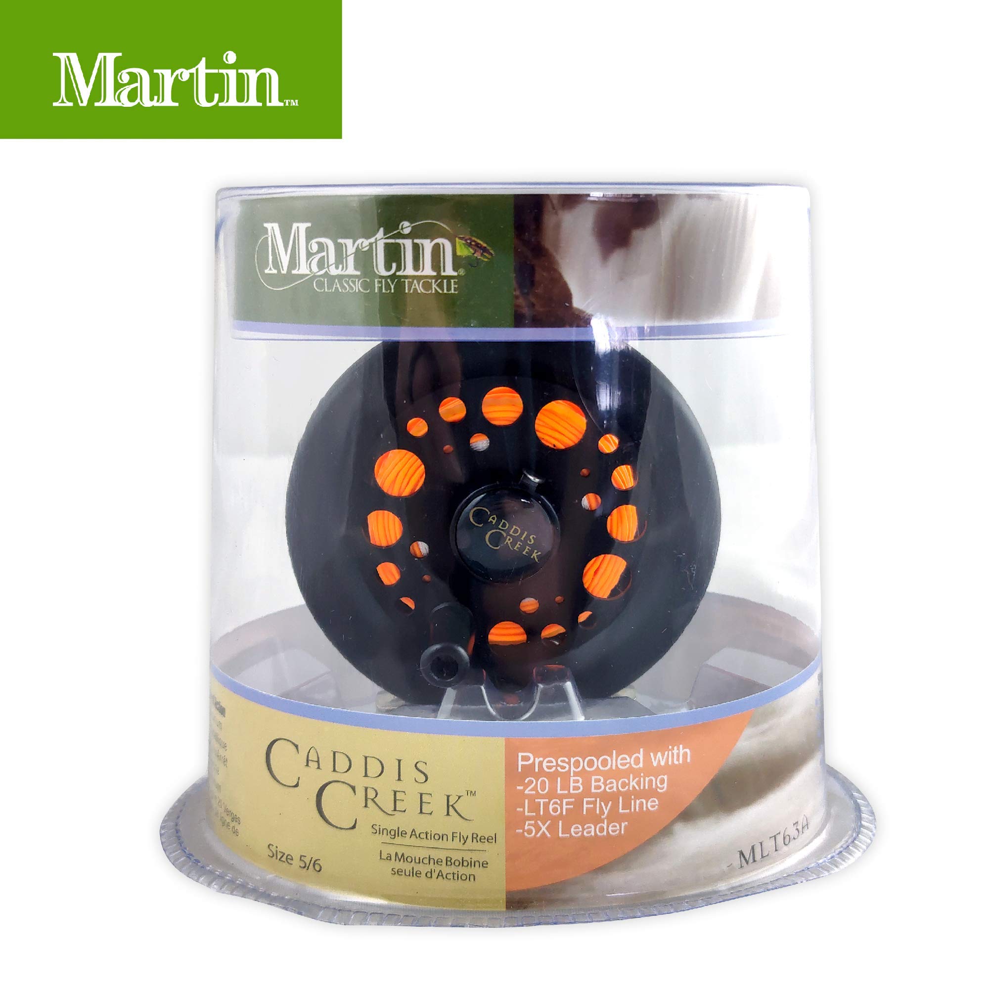 Martin Caddis Creek Fly Fishing Reel, Size 6/5 Single Action Fly Reel with Rim-Control, Changeable Right- or Left-Hand Retrieve, Lightweight Aluminum Spool, Brown, 63