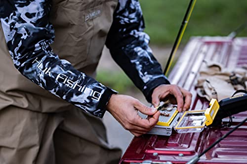 Plano Edge Micro Fly Storage Box, Gray and Yellow, Waterproof and Rust-Resistant Customizable Fishing Tackle Organization