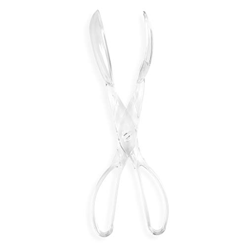 Plastic Disposable Serving Party 11" Clear Serving Tongs Pack of 12
