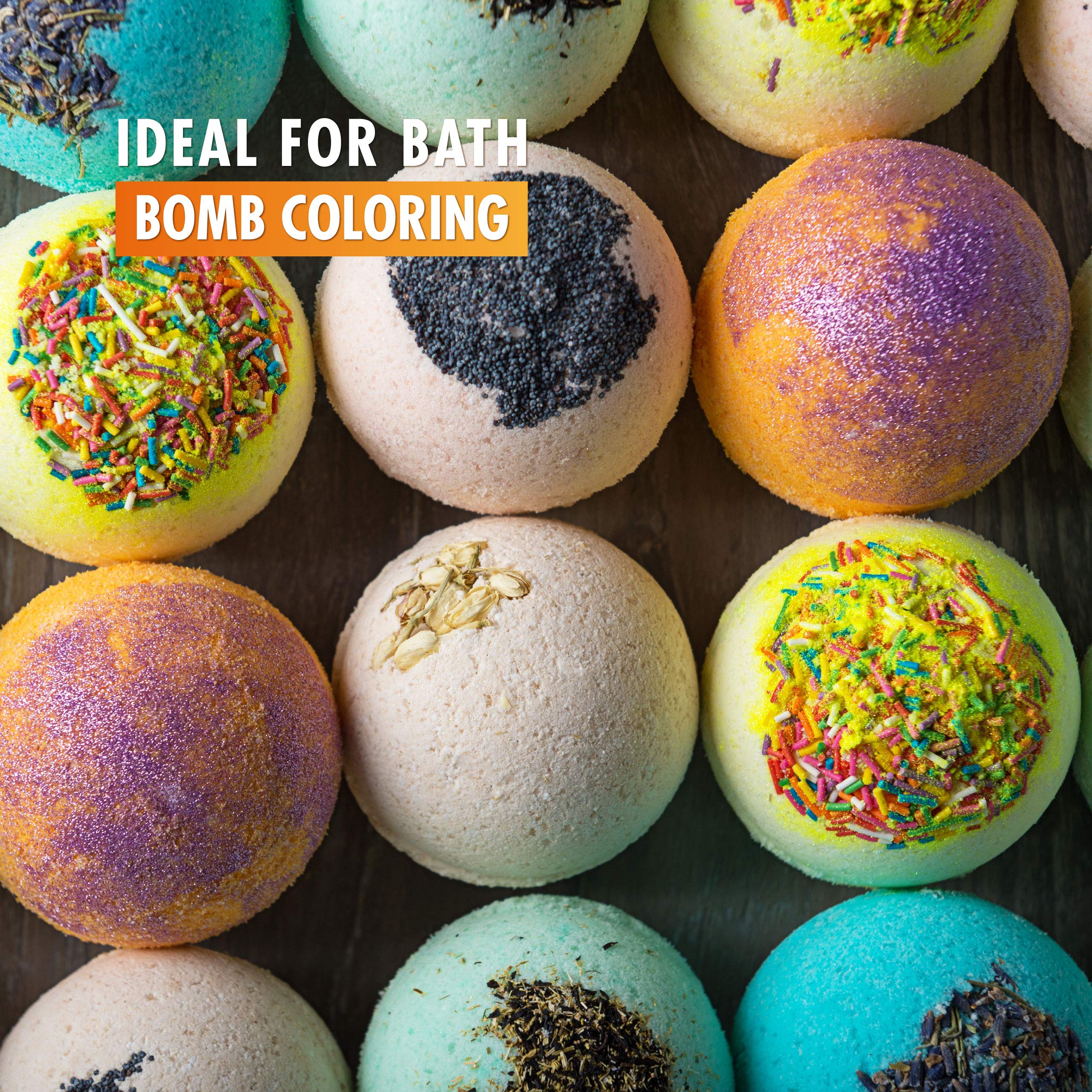 Mica Powder - (24-Pack/ .18 Oz Each) Color Soap Making Epoxy Resin Pigment, Bath Bomb, Candle, Nails