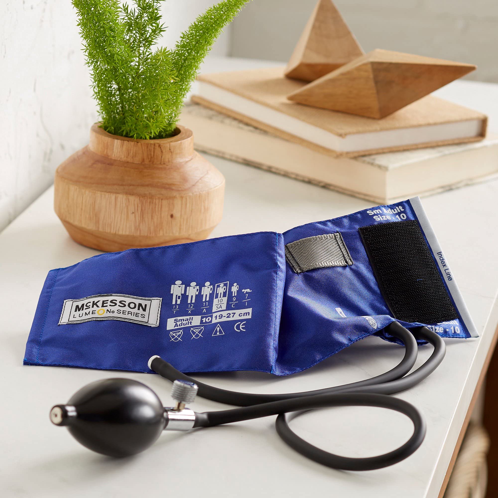 McKesson LUMEON Blood Pressure Cuff and Bulb, Royal Blue, Adult Small, 19 cm to 27 cm, 1 Count