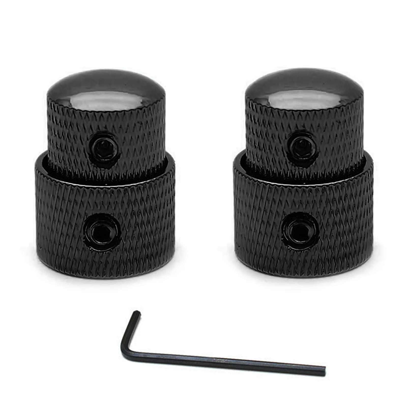 SAPHUE Guitar Dual Concentric Stacked Control Knobs Sets Metal with Wrench Replacement for Electric Guitar Bass 2 Sets