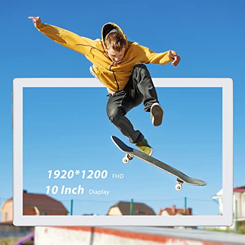 Tablet with Keyboard, 10.1" Octa-Core, Android 10 Tablet Google GMS Certified,4GB RAM, 128GB Storage, 1920x1200 FHD Display, 60Hz Screen Rate, 13MP Rear Camera,5G WiFi, Bluetooth5.0, LMNBBS,Gold
