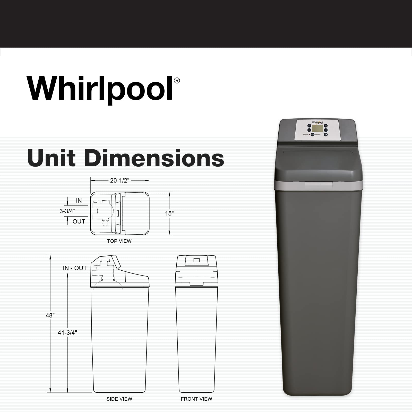 Whirlpool WHESFC Pro Series β Softener/Whole Home Filter Hybrid, Gray