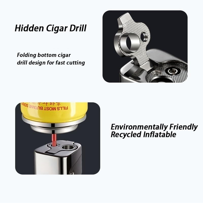 New Gas Lighter, Triple Windproof Flame, Reusable, Easy to Carry, Suitable for Father's Boyfriend As A, Daily Use (Color : C3)