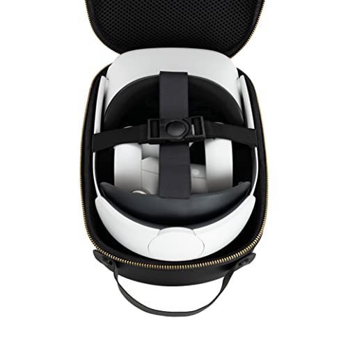 VirtualJungle Quest 2 Case | All-in-One Portable Travel Case for Storing Quest 2 VR Gaming Headset, Elite Strap and Touch Controllers Accessories (Matte Black)