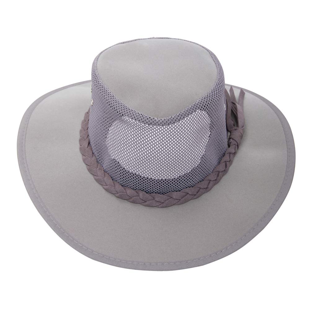 Mesh Sun Hat for Men Golf Soaker Hats Summer Beach Safari Wide Brim Fishing Cap Outdoor(Gray,X-Large)