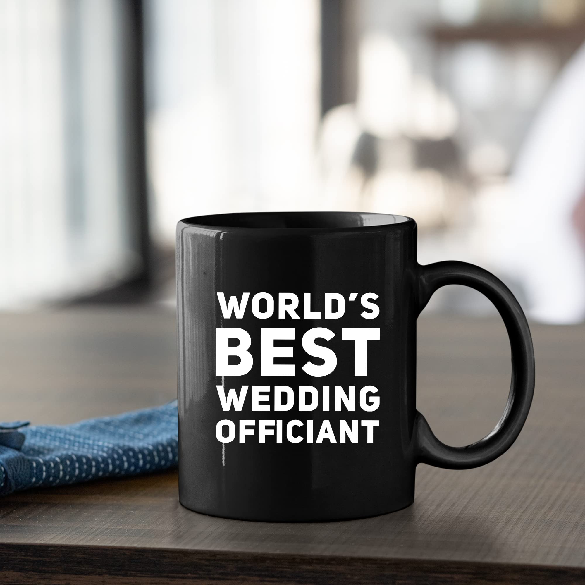 Panvola Worlds Best Wedding Officiant From Bride Groom Anniversary Souvenir Pastor Minister Drinkware Ceramic Coffee Mug (11 oz, Black)