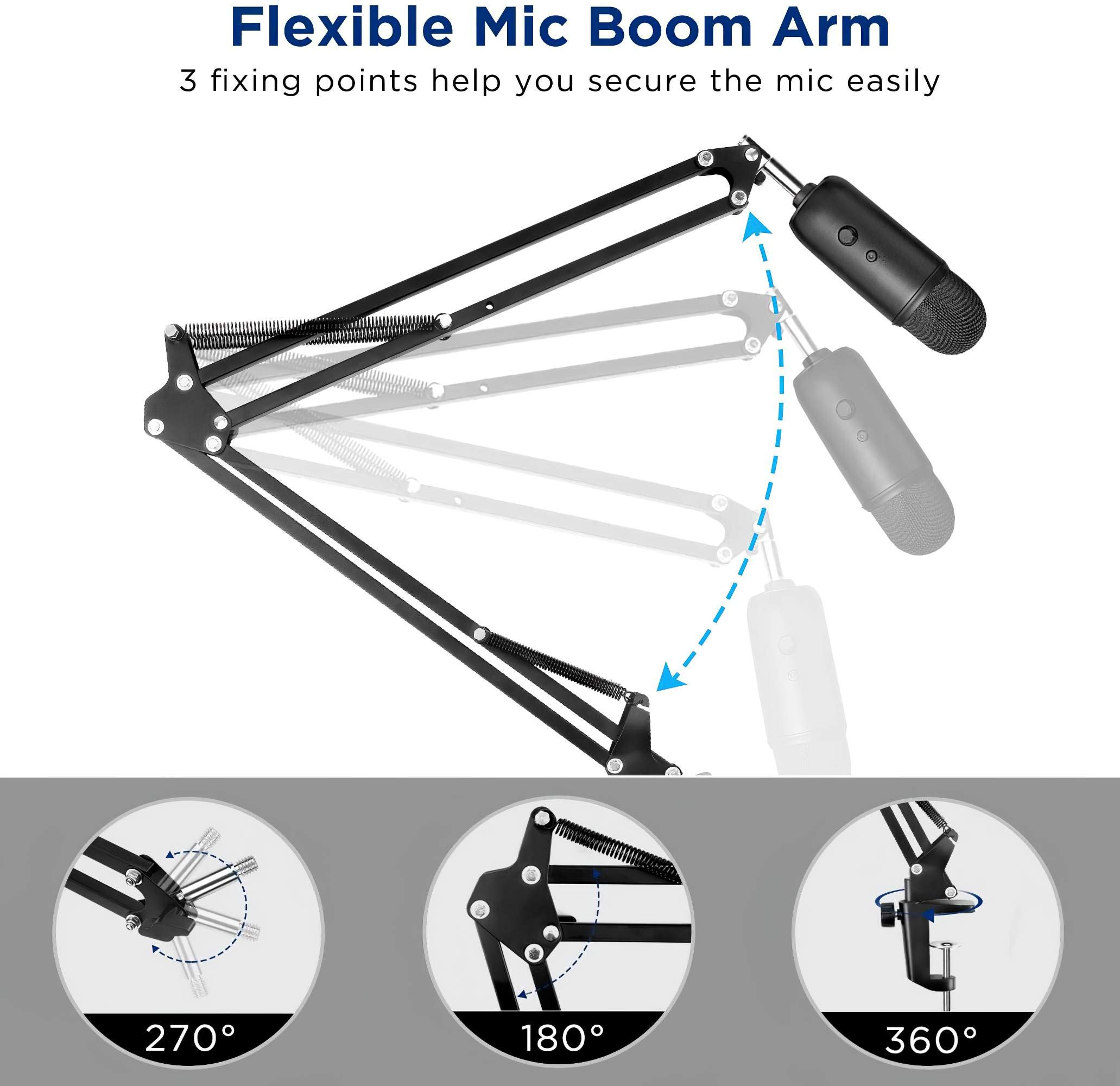 MU066 Heavy-Duty Microphone Arm Stand Set