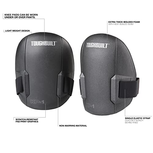 ToughBuilt - Ultra Light Knee Pads with Non-Marring Outer Shell - Knee Pad Essentials, Comfortable, Resistant and Durable - (TB-KP-1)