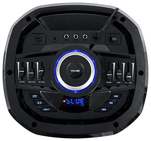 Rockville Go Party ZR10 Dual 10" Portable Wireless LED Bluetooth Speaker+UHF Mic