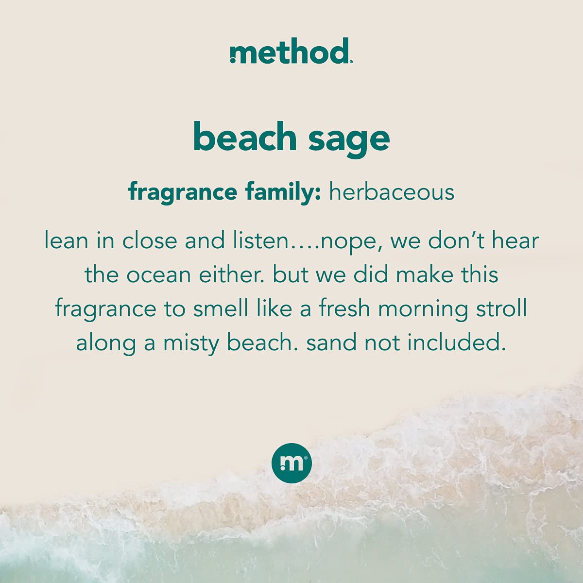 Method Liquid Laundry Detergent; Beach Sage Scent, Plant-Based Stain Remover; ; 66 Loads per 53.5 fl oz bottle; 4 Pack (264 Total Loads); Packaging May Vary