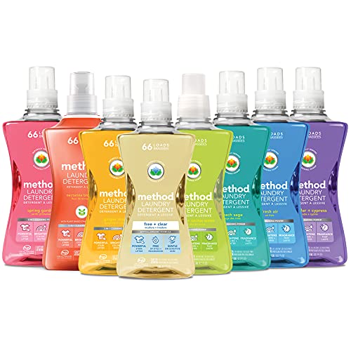 Method Liquid Laundry Detergent, Ginger Mango, 66 Loads Per Bottle, Hypoallergenic + Biodegradable Formula, Plant-Based Stain Remover, 53.5 Fl Oz (Pack of 1)
