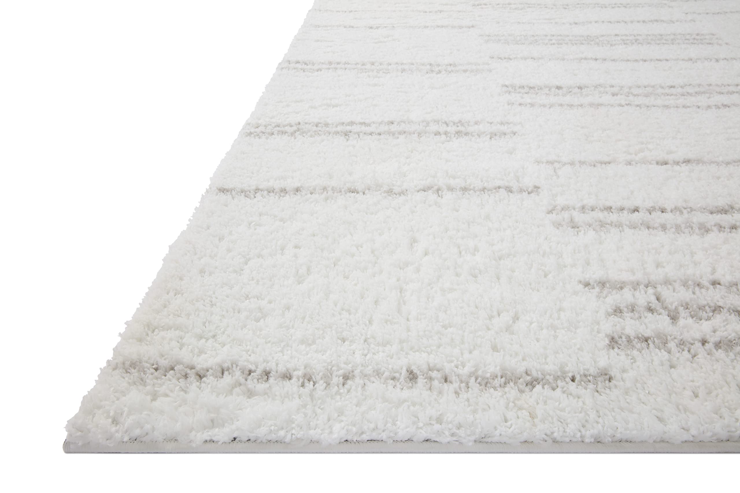 Loloi II Bliss Shag Collection BLS-02 White/Grey 9'-3" x 13' Area Rug