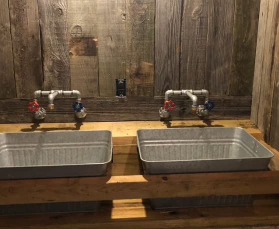 Rectangle Rustic Sink Galvanized Farmhouse Tub & (Pipe Faucet)