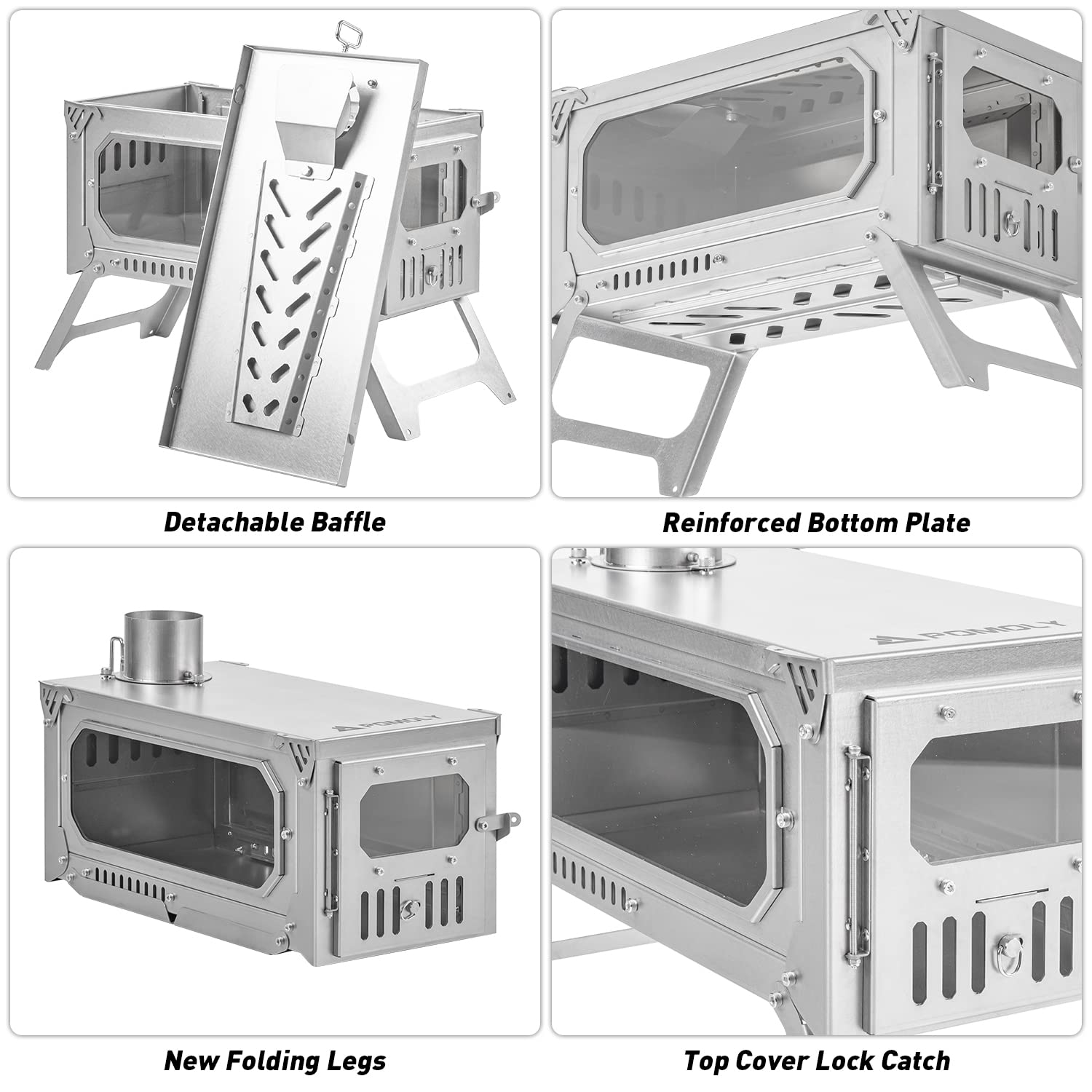 T-Brick 2.0 | Portable Titanium Stove for Hot Tent Camping (Stove Pipe 9.84ft/3m)