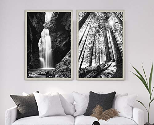 MCS Studio Gallery 24x36 Poster Frame Gray Woodgrain, Vertical & Horizontal Wall Hanging Large Picture Frame for Photos, Posters & Art Prints (2-Pack)