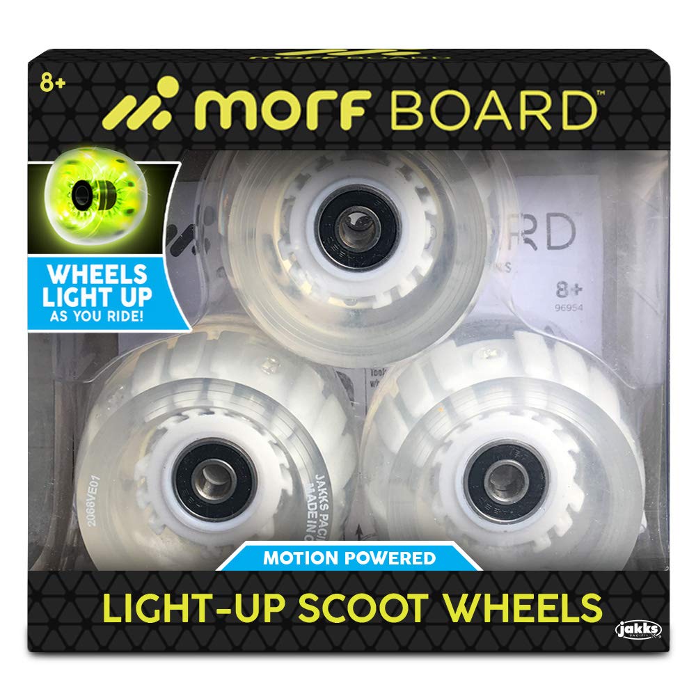 MORFBOARD Light-Up Scooter Wheels, LED Motion Powered Light Up Scoot Wheels for Day or Night Riding