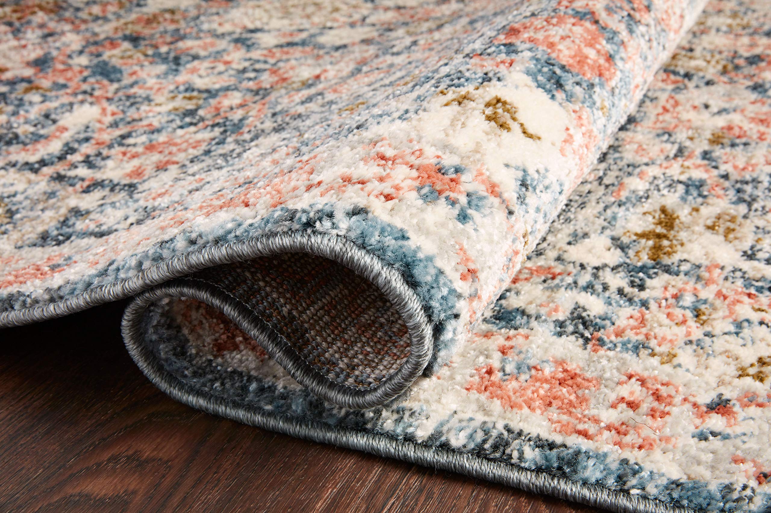 Loloi II Saban Collection, SAB-03, Navy/Rust, 9'-4" x 13', Area Rug, Soft, Durable, Moroccan, Persian, Vintage, Non-Shedding, Easy Clean, Living Room Rug