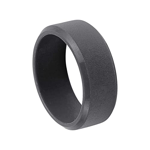 OS Silicone Wedding Ring - Unisex Wedding Band for Active Lifestyle - Bevel Style Ring - Hypoallergenic material - 8mm Wide, 2.16mm Thick (Grey, 10)