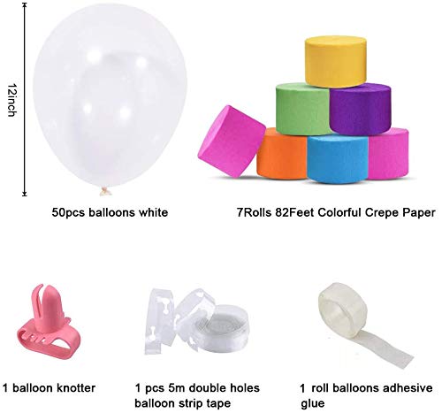 Rainbow Party Backdrop with Balloon Garland, Rainbow Cloud Birthday Photo Backdrops Props Booth Rainbow Balloon Arch Kit for Kids Rainbow Birthday Decorations Baby Shower Photography