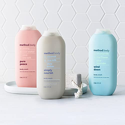 Method Moisturizing,Softening Body Wash, Wind Down, Paraben and Phthalate Free, 18 oz (Pack of 1)