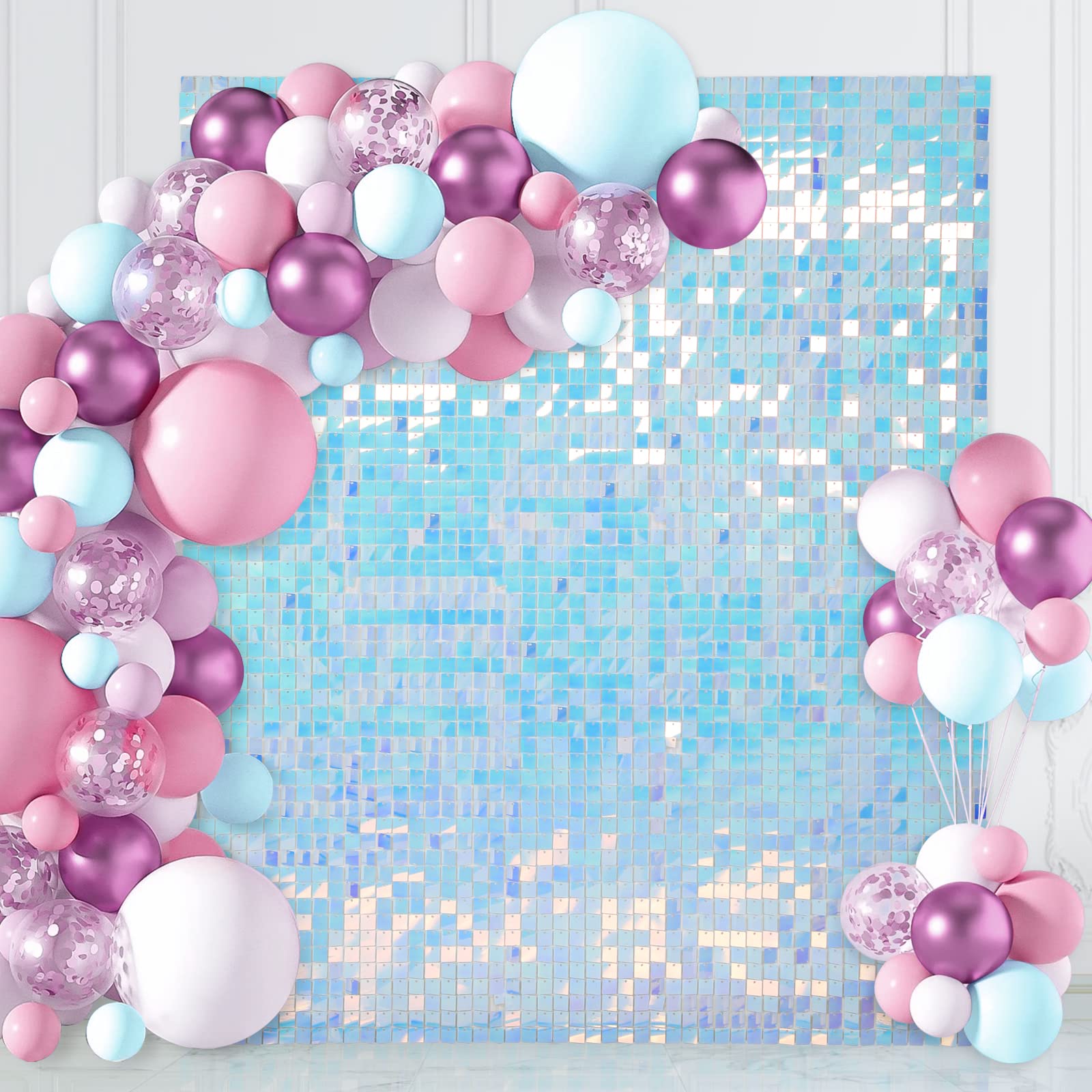 Rainbow Shimmer Wall Backdrop Glitter Backdrop 6ftx4ft Sequin Wall Backdrop for Birthday Decorations Anniversary Wedding Bachelorette Party Supplies