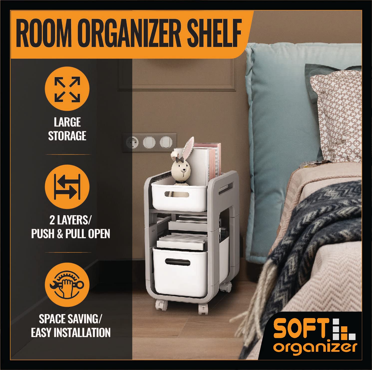 Soft Organizer Kitchen organization,cabinet organizer storage Drawer - Under Sink Organizer, For Bathroom Shelf Space Rack, Multifunctional Storage