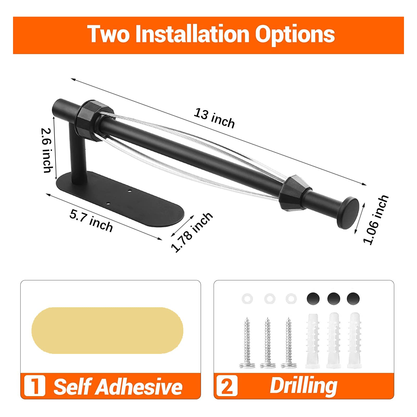 Paper Towel Holder Under Cabinet, Meritpick Single Hand Operable Paper Towel Holder Wall Mount, Under Counter Paper Towel Holder with Damping Effect, Adhesive or Screw for Kitchen Bathroom