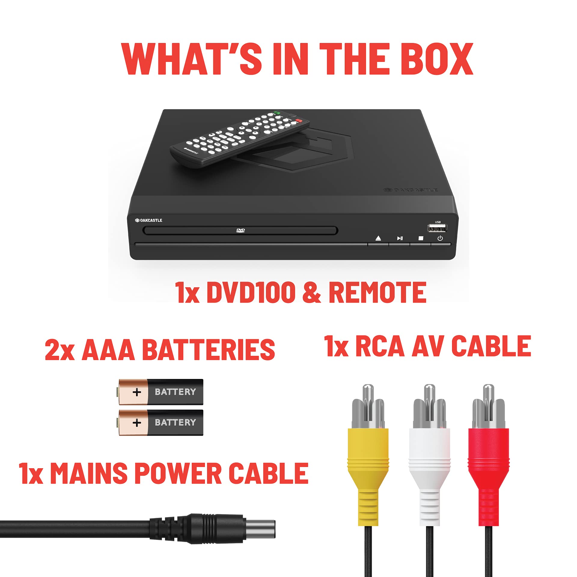 Majority DVD100 DVD Player for TV | Multi Region HD 1080P DVD Player | HDMI or RCA AV Cable TV Connection | USB MP3 and CD Playback I Slim Design I Easy Controls Remote Controlled DVD Player