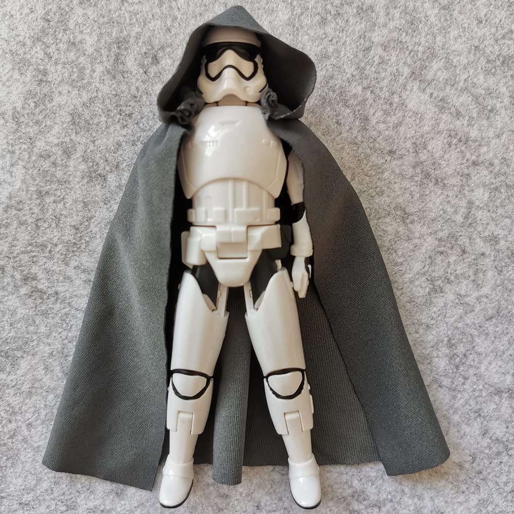 SSbeauty M 1/12 Scale Fabric Cape Cloak with Hat for 6" 1:12 SHF Figma Body Action Figure Clothes(no Figure (Gray Cloak)