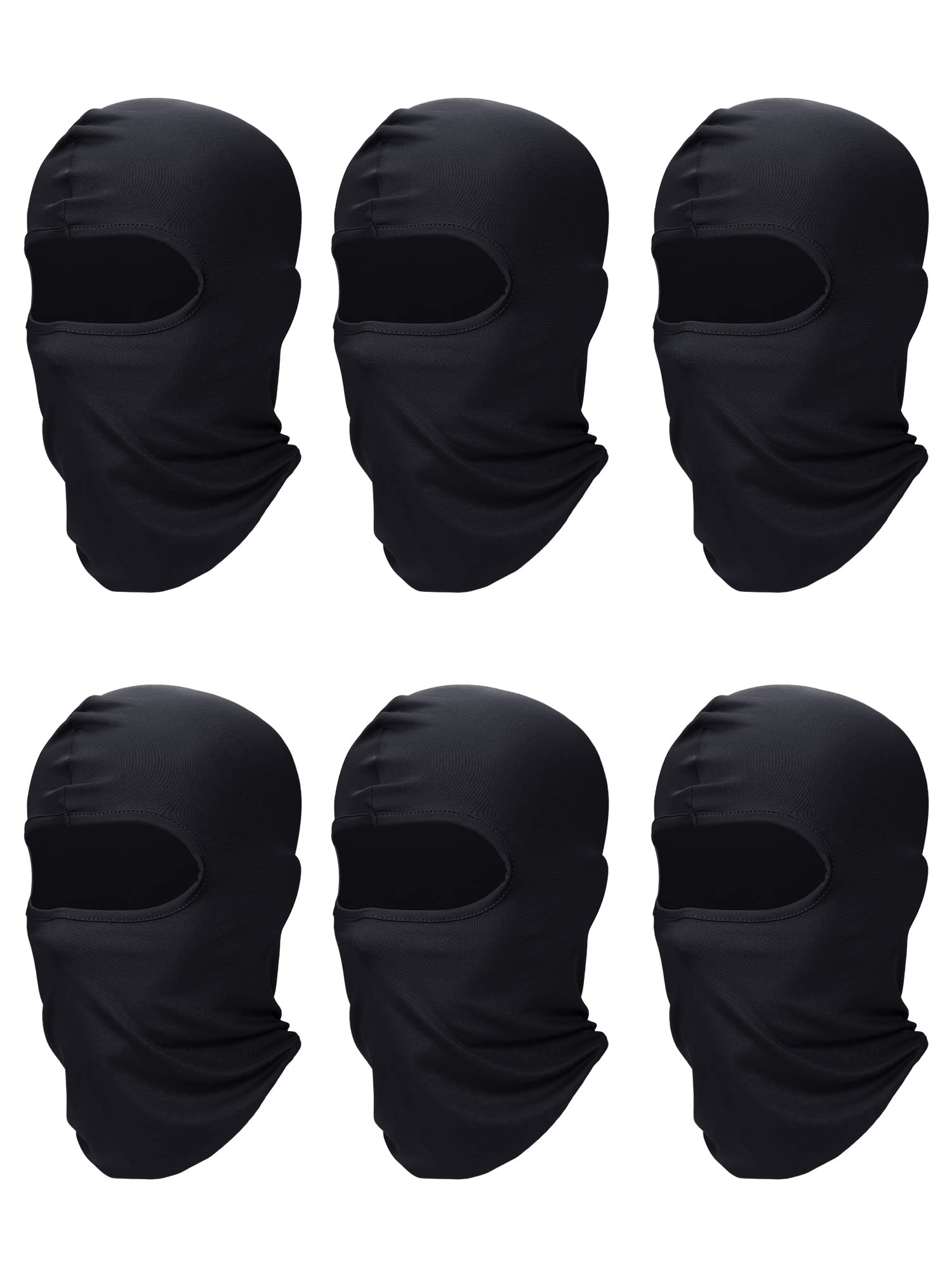 SATINIOR 6 Pcs Ski Mask Cover Full Face Mask Summer Face Covering Ice Silk UV Protection Balaclava Women Men Outdoor Sports(Black)
