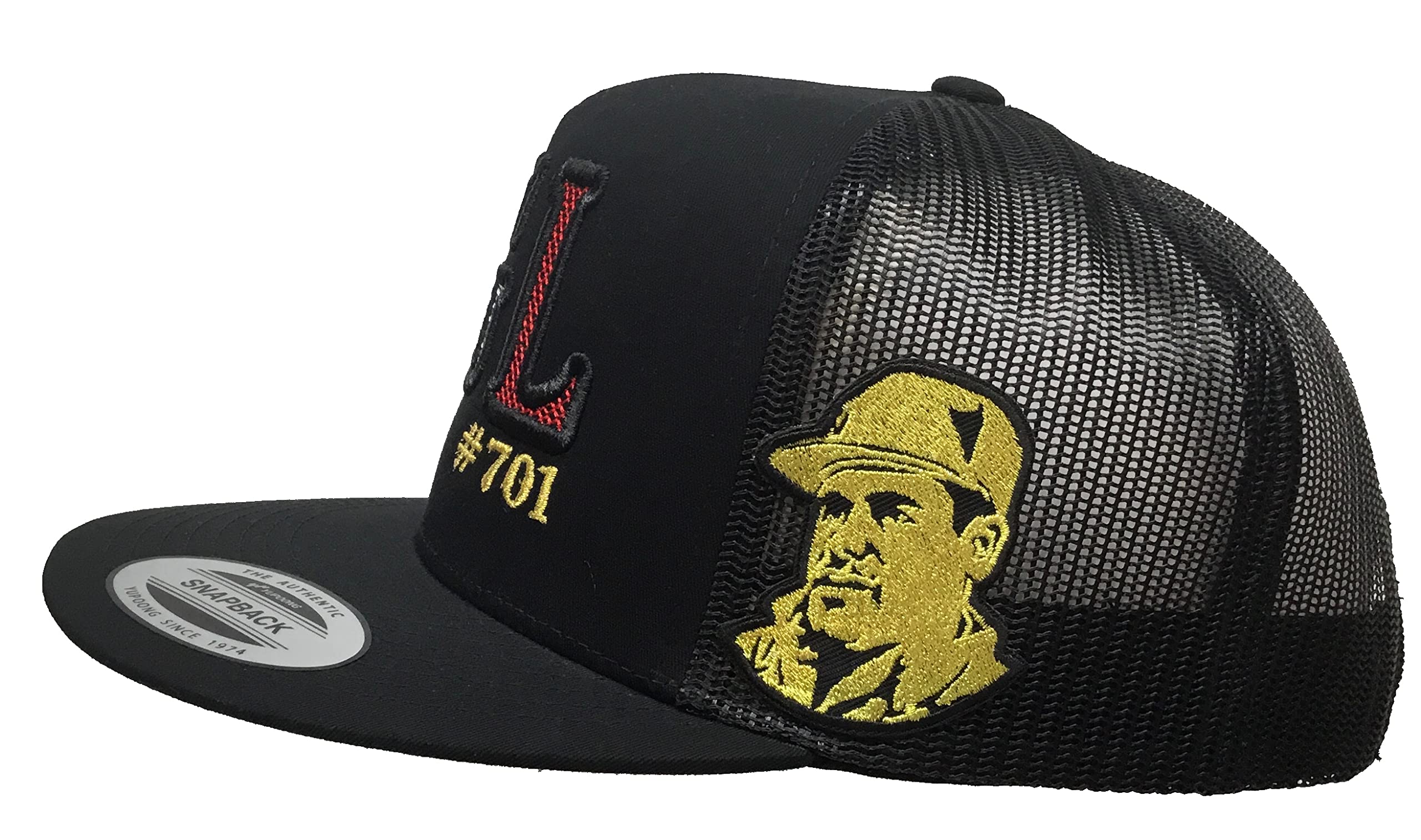 México JGL black el Chapo Guzman 2 Logos hat Black mesh SnapBack