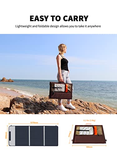 Shawllar 100 Watt Portable Solar Panel for Camping, Waterproof Foldable Solar Panels with USB Output for Sports, Solar Panel Chargers for Jackery Explorer/Bluetti/Ecoflow/Anker/Goal Zero Power Station