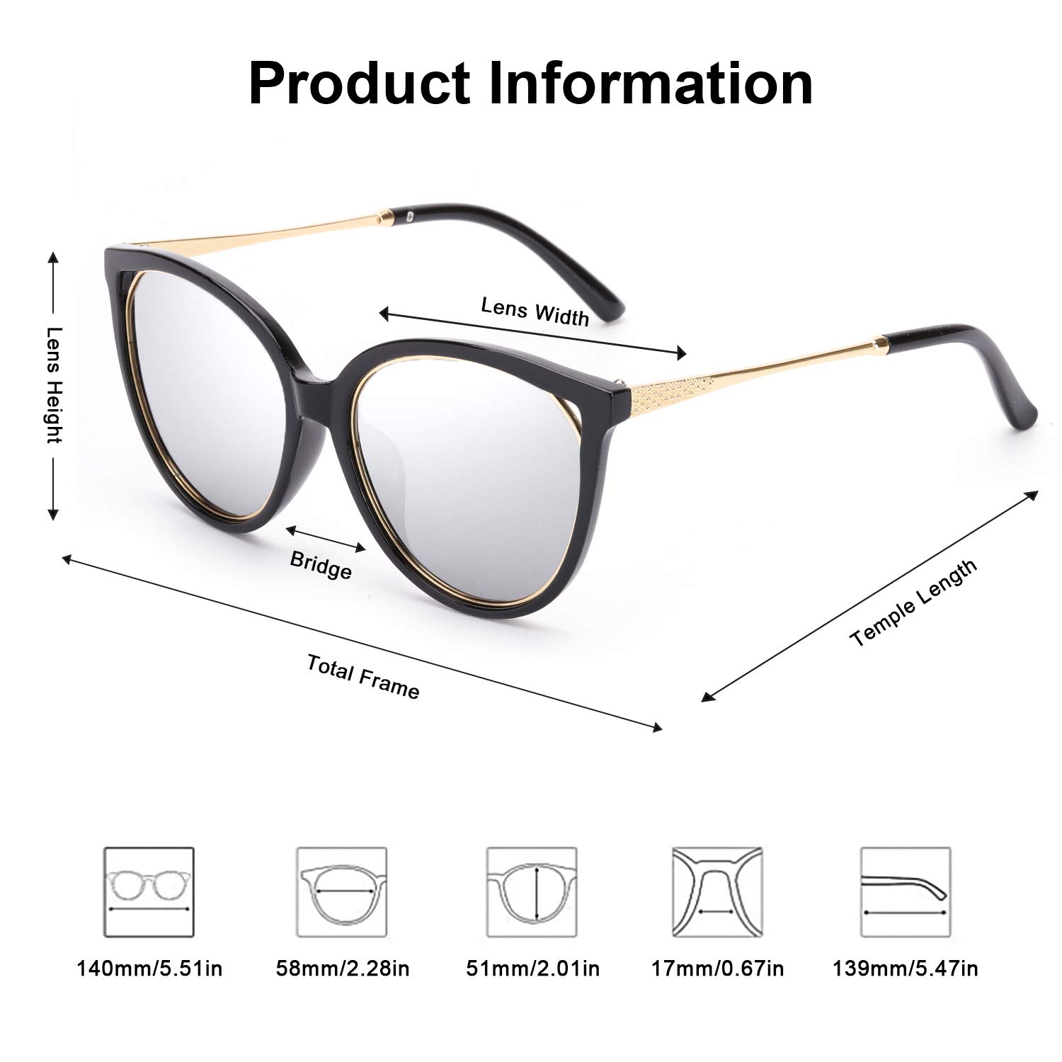 SIPHEW 2 Pack Classic Round Polarized Sunglasses for Women Lightweight UV Protection Anti-Glare Shades