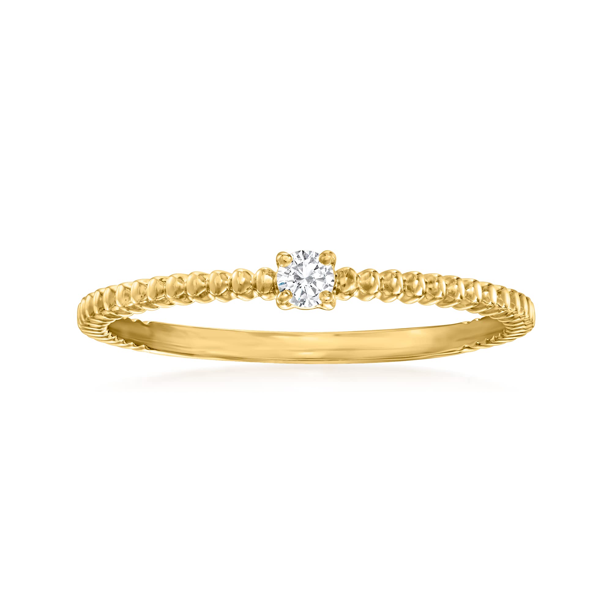 RS Pure by Ross-Simons Diamond-Accented Ring in 14kt Yellow Gold. Size 8
