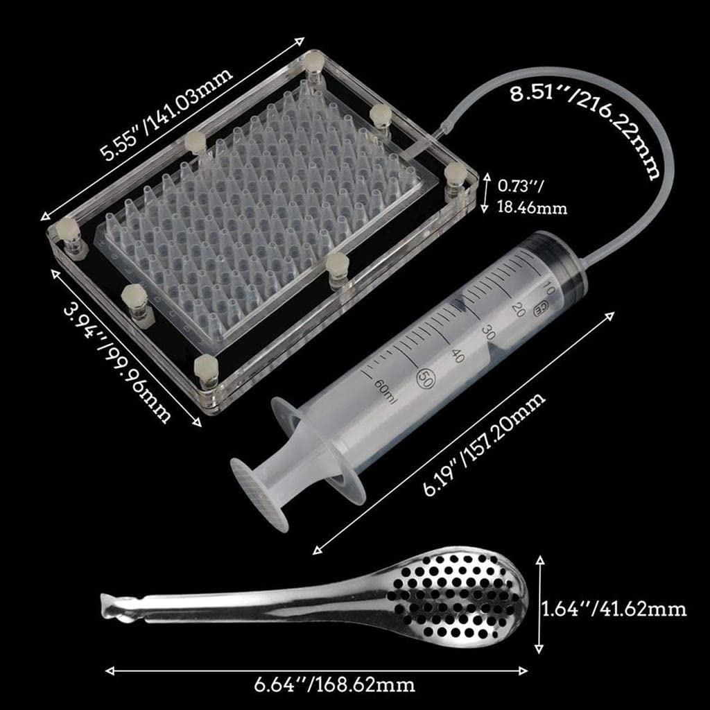 Prettyia Professional Molecular Gastronomy Caviar Maker Gourmet Dispenser Caviar Filter Spherification Dropper with Tube & Spoon Tools