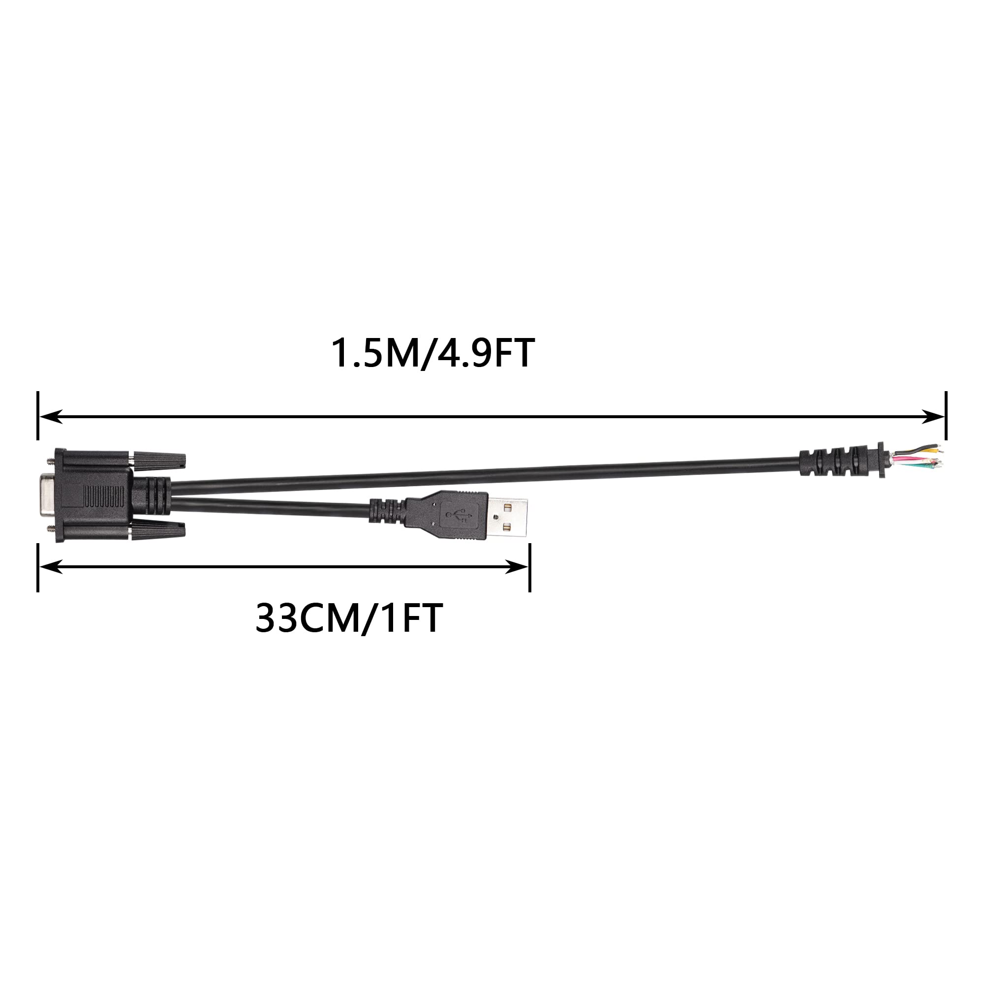 SinLoon USB to RS232 Serial Adapter & Bare Wire,USB 2.0 Male to DB9 Female Serial Cable for Windows 10, 8.1, 8, 7, Vista, XP, 2000, Linux and Mac OS X, macOS
