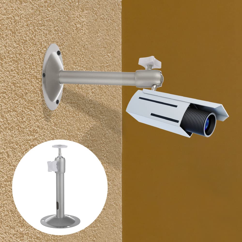 VizGiz 2 Pack Surveillance Camera Bracket Universal Security CCTV Camcorder Holder Stand Aluminium Alloy 17cm Long Arm 1/4 inch Screw Ceiling Mount for Indoor Outdoor IP Cam System DVR Projector