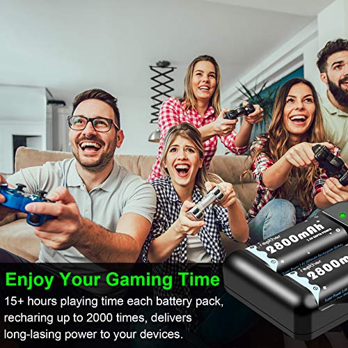 Rapthor 2800mAh Xbox One Rechargeable Battery Pack 2.4V Ni-MH Low Self Discharge for Xbox One/Xbox One S/Xbox One X/Xbox One Elite/Xbox Series S/X,Controller Batteries Pack with Charger